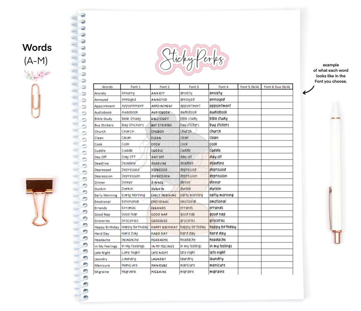 Scripts Font 1 (A-M) – StickyPerks